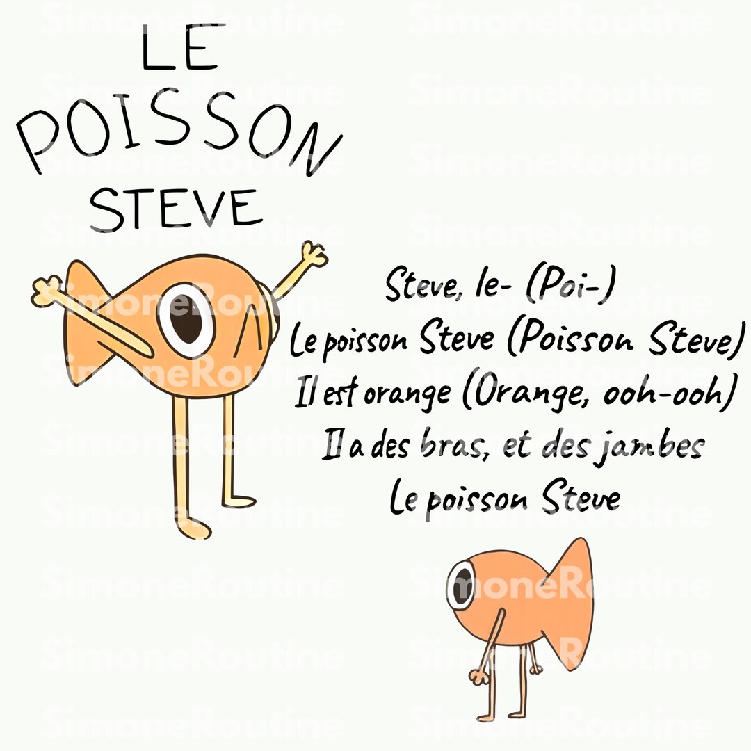 Retro Lustige Steve Le Poisson Komfort Farben Png, Orange Fisch Steve ...