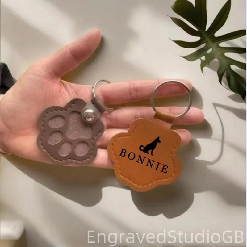 Cat Print Memorial Keychain - Etsy