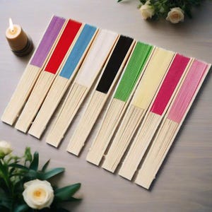 20pcs Bamboo Fans, Custom Hand Fans, Folding Fan, Handheld Fan, Wedding ...