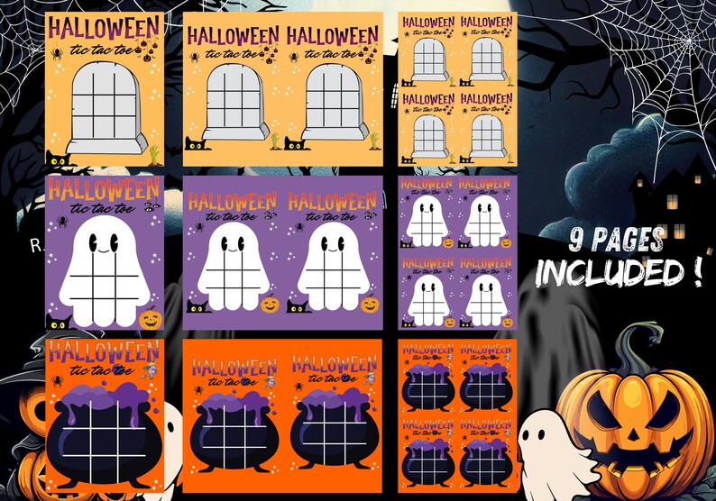 Jeu De Tic-tac-toe Halloween à Imprimer | Activité Effrayante Et ...