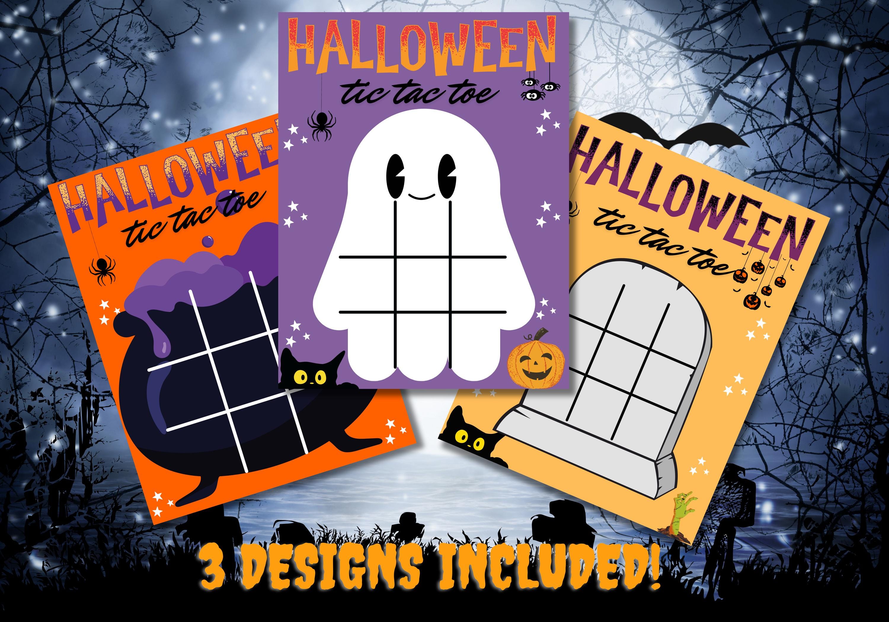 Jeu De Tic-tac-toe Halloween à Imprimer Activité Effrayante Et Mignonne ...