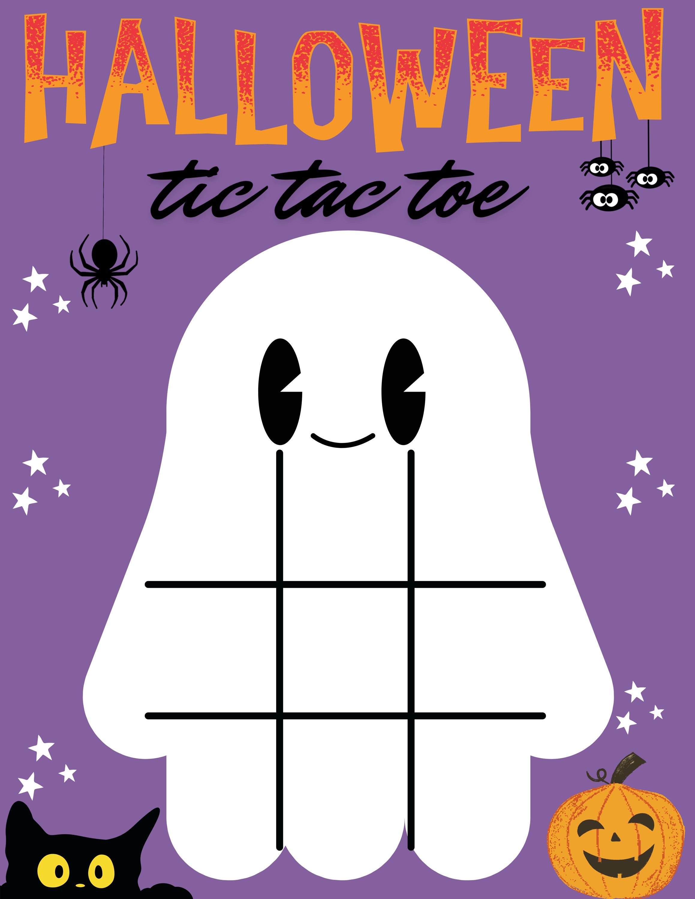 Jeu De Tic-tac-toe Halloween à Imprimer Activité Effrayante Et Mignonne ...