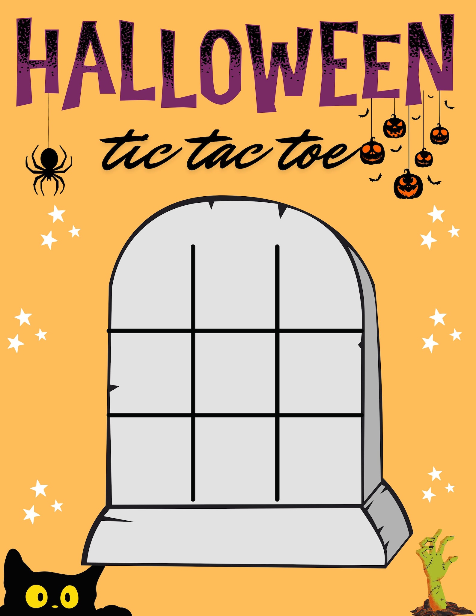 Jeu De Tic-tac-toe Halloween à Imprimer | Activité Effrayante Et ...