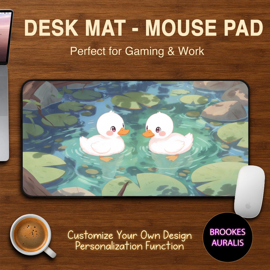 Cute Duck Friends Desk Mat, Lofi Desk Mat, Mouse Pad Aesthetic, Cozy ...