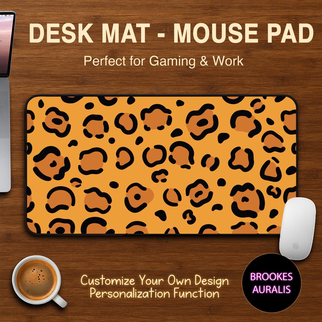 Leopard Print Desk Mat, Fashion-inspired Workspace Look, Mouse Pad for ...