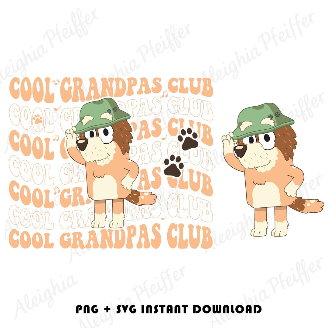 Bluey Grandpa PNG, Bluey Dad PNG, Bluey Family Cartoon Fathers Day Gift ...