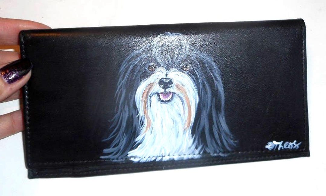 Hand-painted Havanese Dog Leather Checkbook Cover: Dog Lover Gift - Etsy