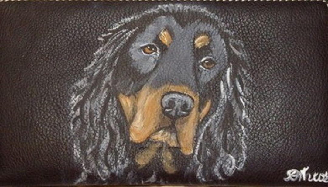 Gordon Setter Dog Checkbook Cover, Leather Checkbook Holder, Dog Person ...