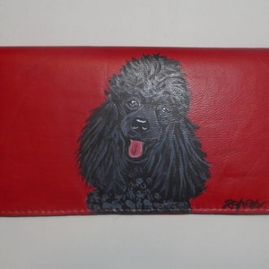 Poodle Dog Portrait Checkbook Cover Checkbook Holder Custom Hand ...