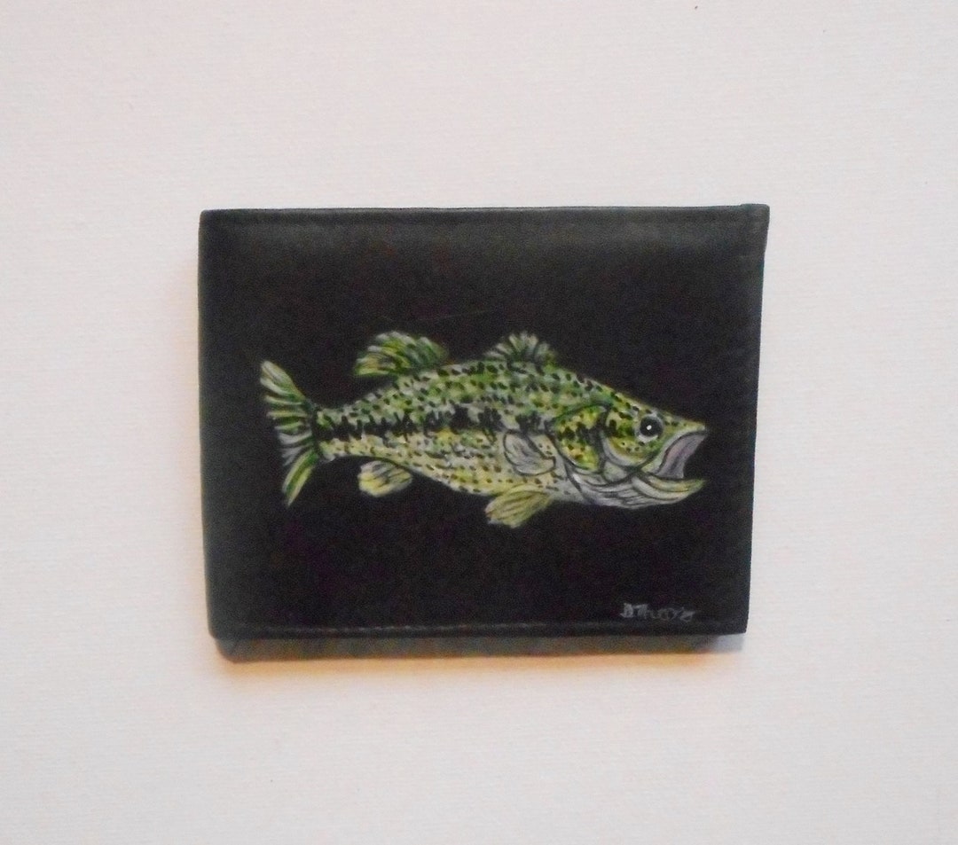 Sea Bass Fish Wallet for Men, Leather Wallet, Father's Day Gift, Fish ...