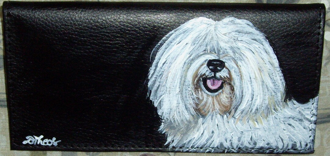 Coton De Tulear Dog Checkbook Cover, Leather Checkbook Holder, Dog ...