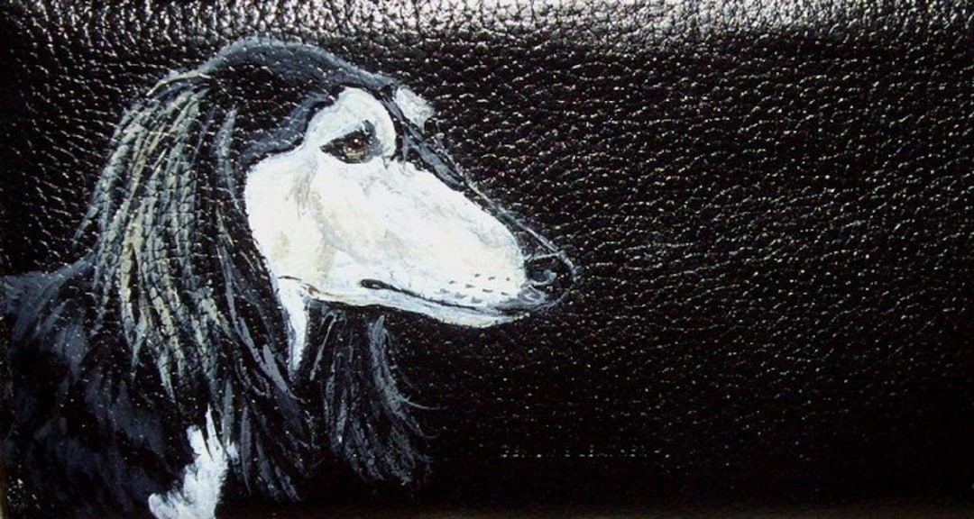 Saluki Dog Checkbook Cover, Leather Checkbook Holder, Dog Lover Gift - Etsy