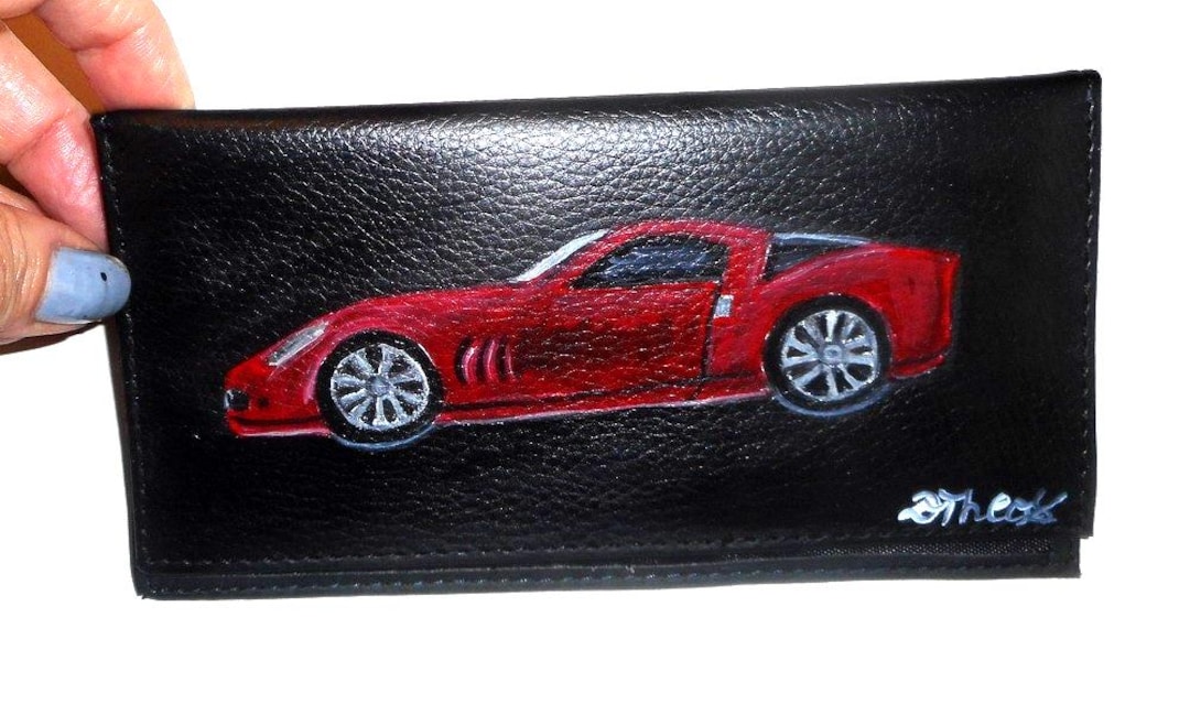 Corvette Car Checkbook Cover: Leather Sports Car Holder - Etsy