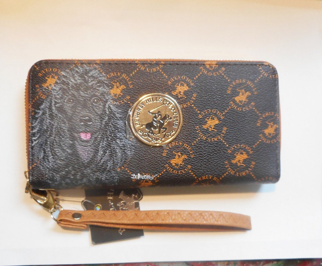 Black Poodle Dog Wallet for Women, Brown Wristlet, Mother's Day Gift ...
