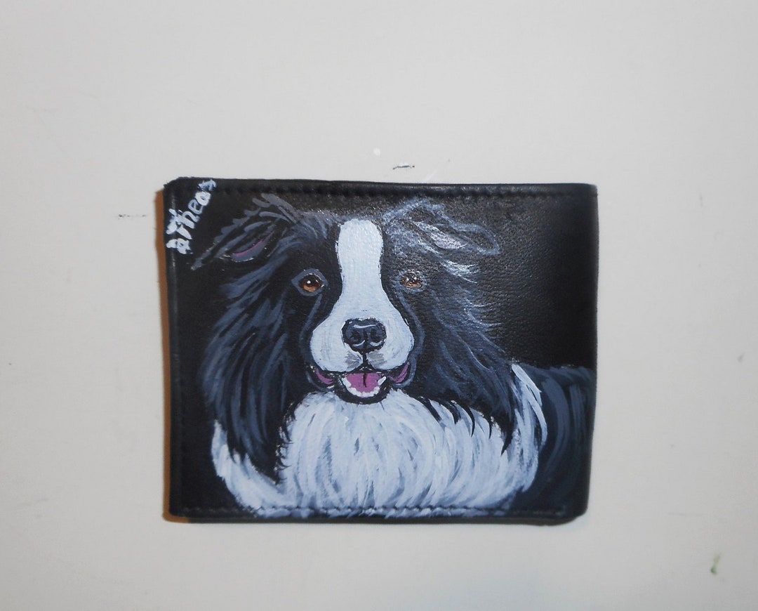 Border Collie Dog Wallet for Men, Leather Wallet, Gift for Dad - Etsy