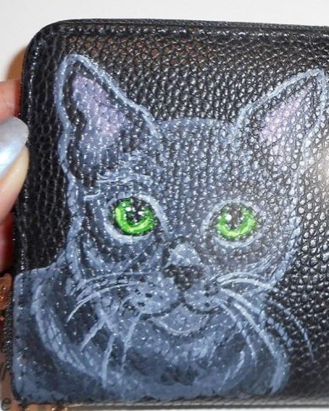 Russian Blue Cat Checkbook Cover, Leather Checkbook Holder, Cat Person ...