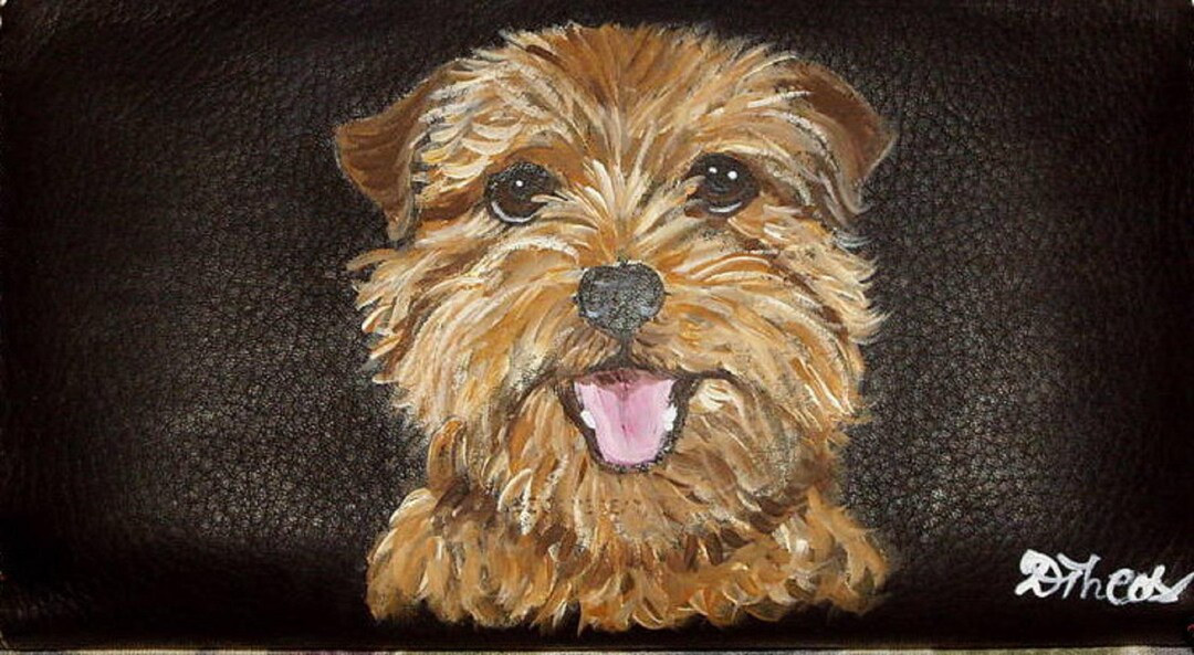 Norfolk Terrier Dog Checkbook Cover, Leather Checkbook Holder, Dog ...