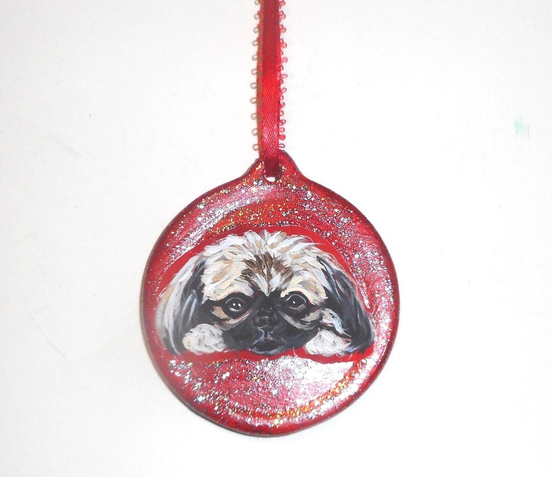 Hand Painted Pekingese Dog Christmas Ornament: Personalized Pet ...