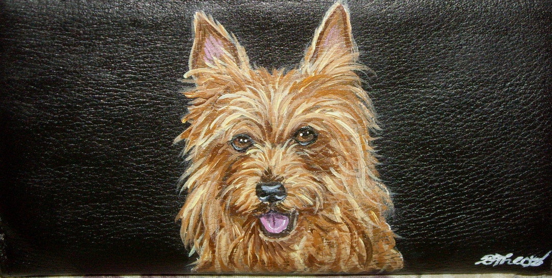Australian Terrier Dog Checkbook Cover, Leather Checkbook Holder, Dog ...