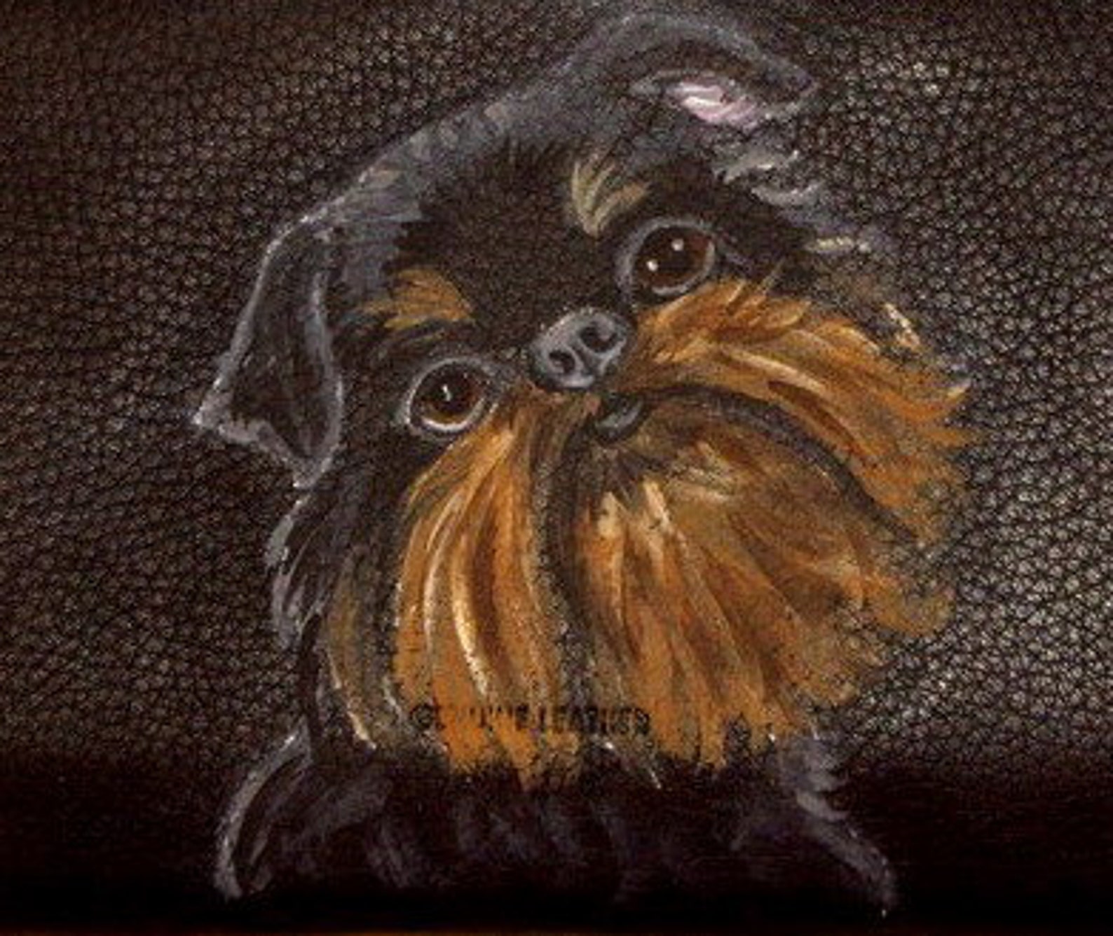Brussels Griffon Dog Leather Wallet for Men Hand Painted - Etsy