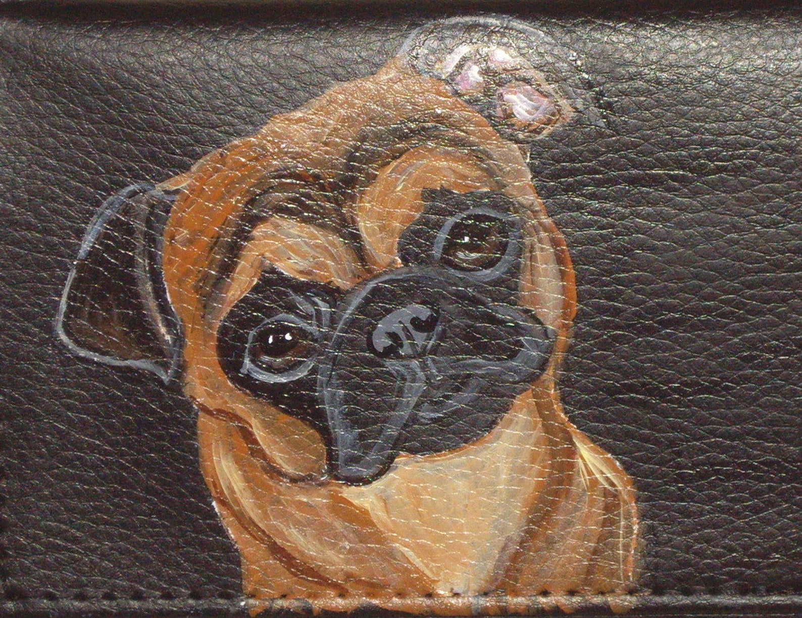 Brussels Griffon Dog Leather Wallet for Men Hand Painted - Etsy