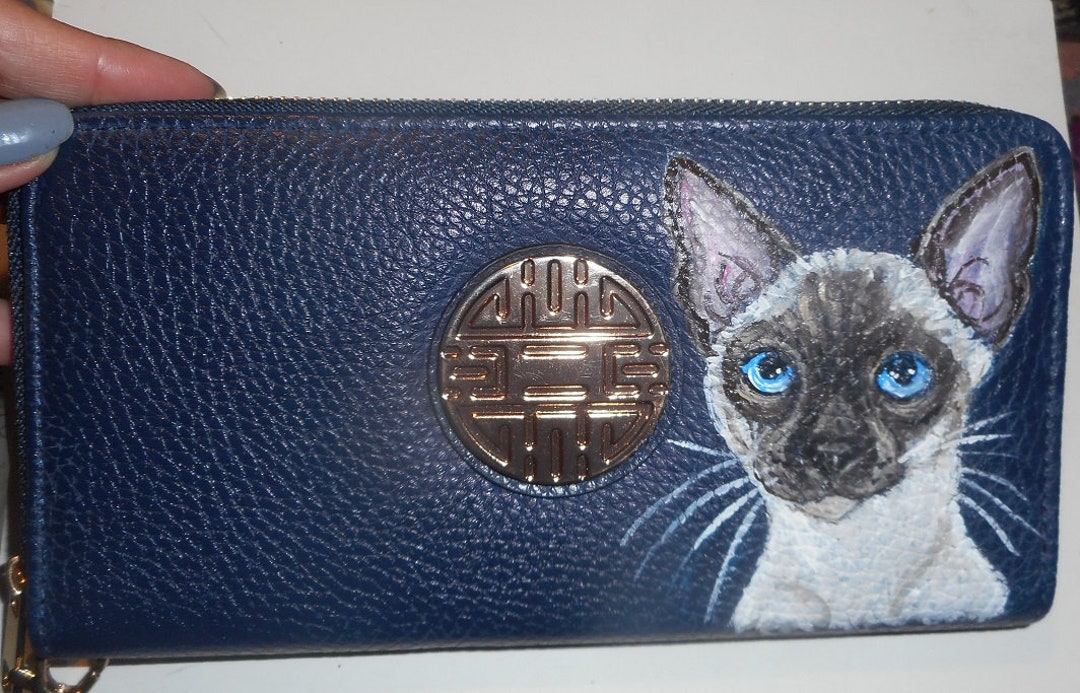 Siamese Cat Wallet for Women, Hand Painted Cat Purse, Cat Mom Gift - Etsy
