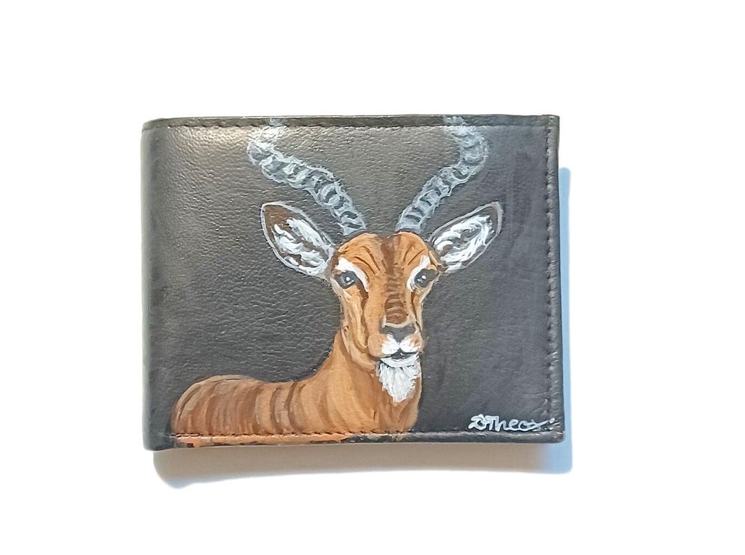 Antelope Custom Painted Wallet for Men, Father's Day Gift - Etsy