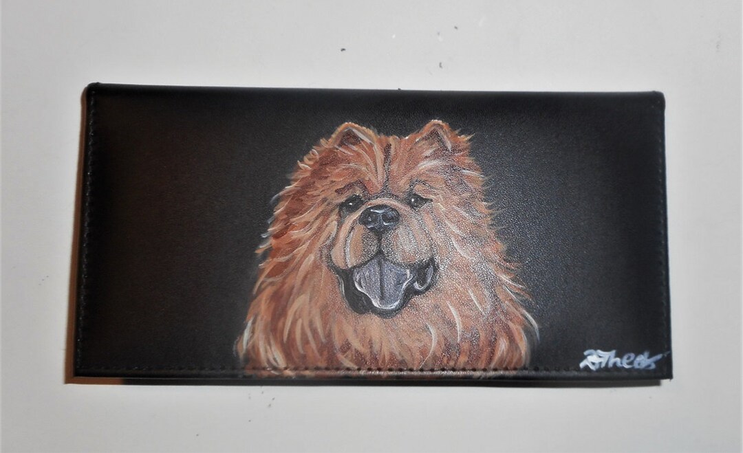 Chow Chow Dog Checkbook Cover, Leather Checkbook Holder, Dog Person ...