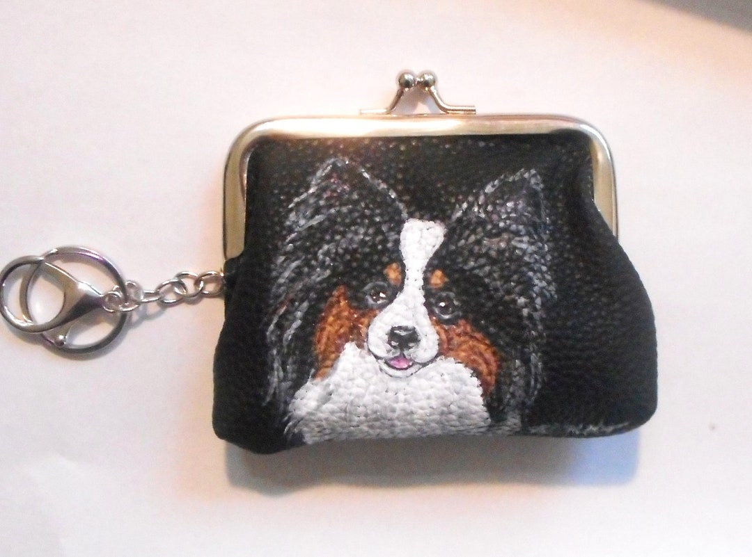 Papillon Tri Color Perro Retrato Monedero Cambio Monedero Embrague de ...