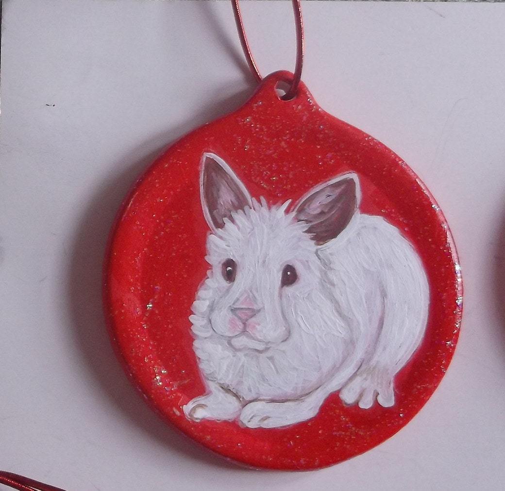 White Bunny Rabbit Hare Christmas Ornament Decoration Custom - Etsy
