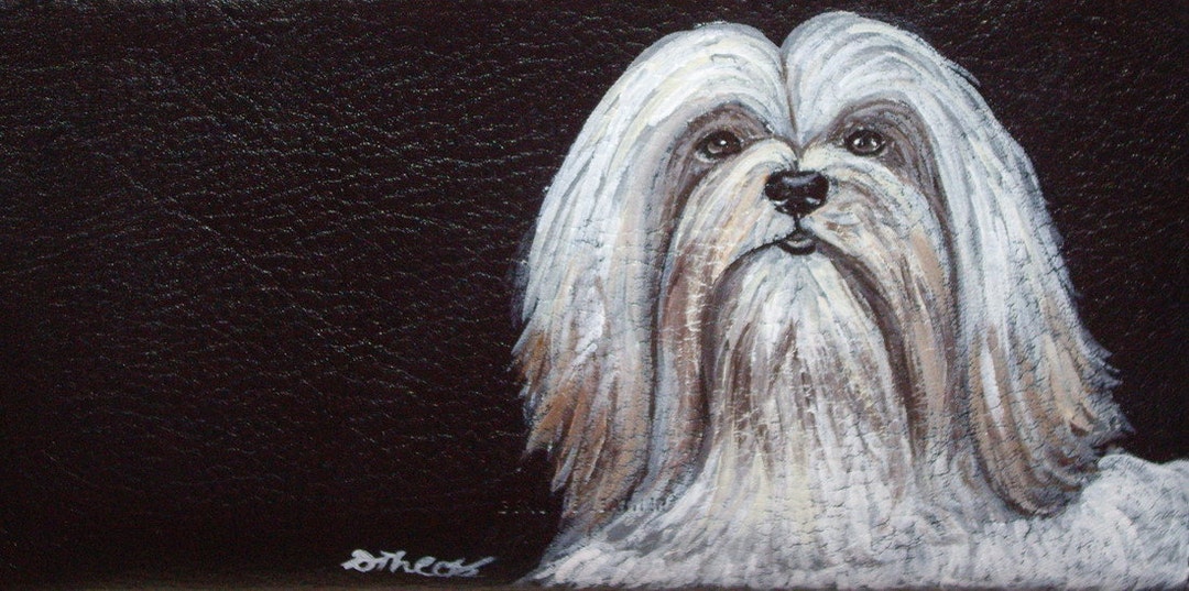Lhasa Apso Dog Checkbook Cover, Leather Checkbook Holder, Dog Lover ...