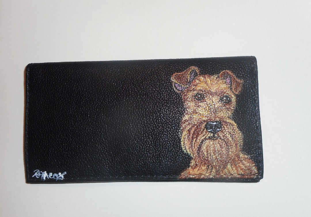 Irish Terrier Dog Checkbook Cover, Leather Checkbook Holder, Dog Person ...