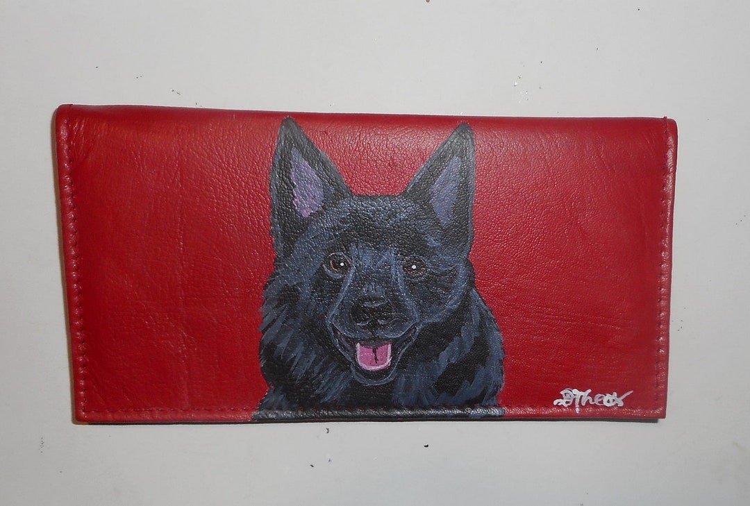 Schipperke Dog Checkbook Cover Holder Custom Hand Painted - Etsy