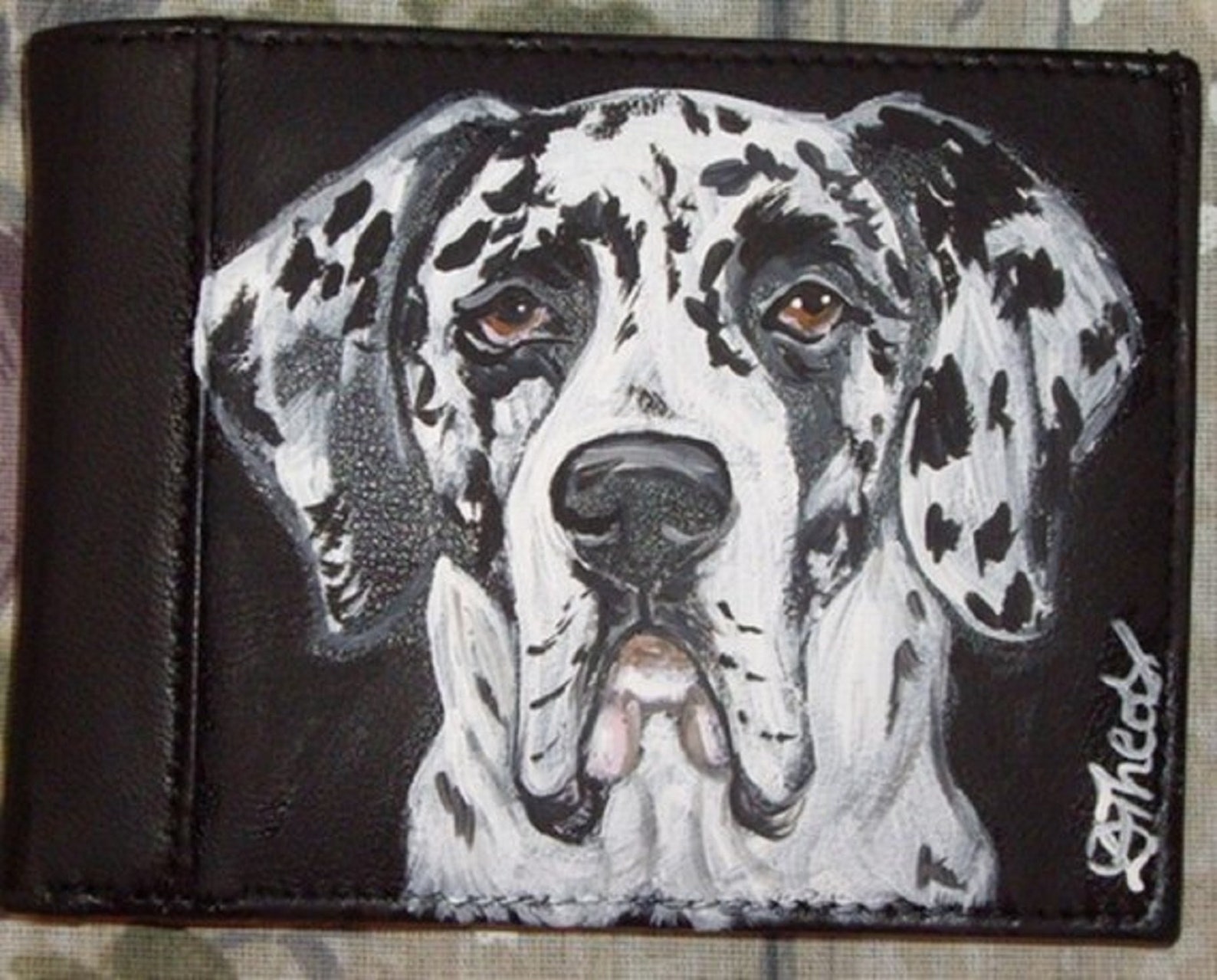 Great Dane Dog Wallet for Men Custom Hand Painted Leather - Etsy