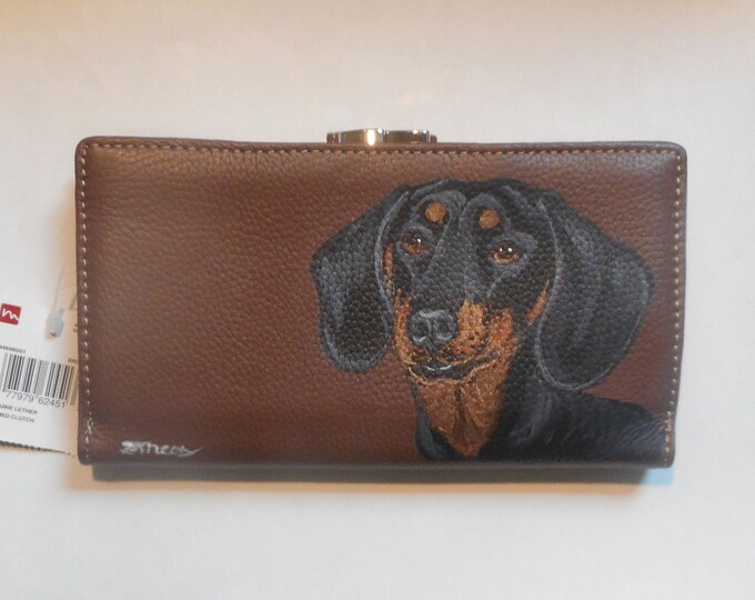 Shih Tzu Dog Wallet for Women Hand Painted Vegan Leather - Etsy