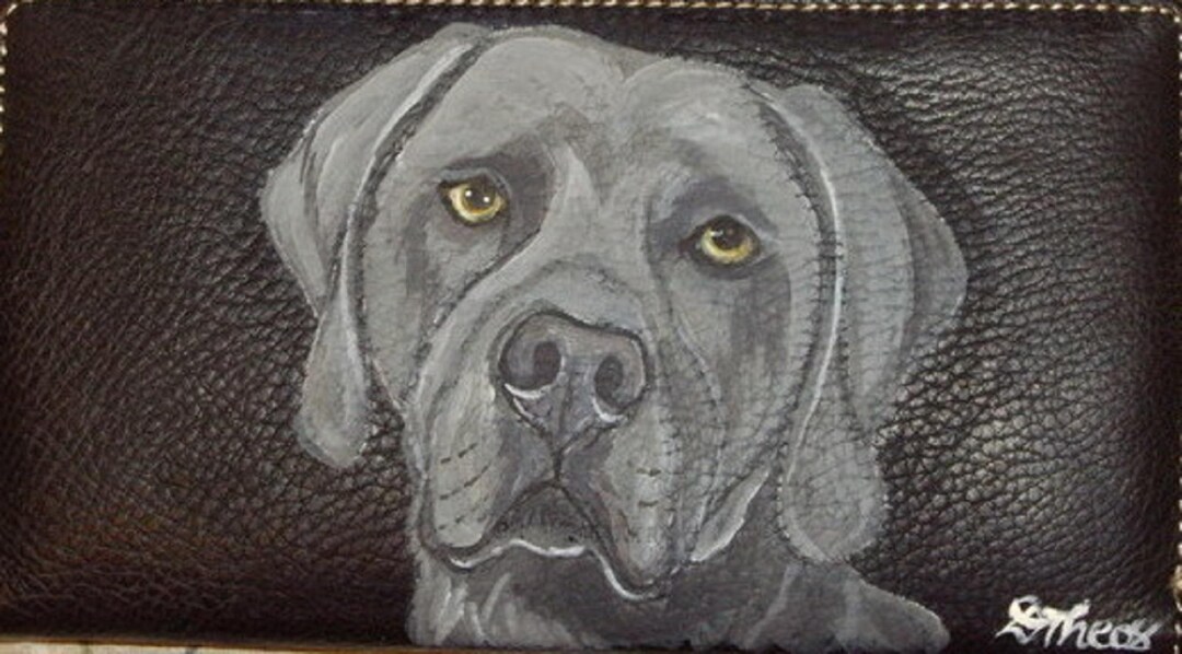 Weimaraner Dog Checkbook Cover, Leather Checkbook Holder, Gift for Dog ...
