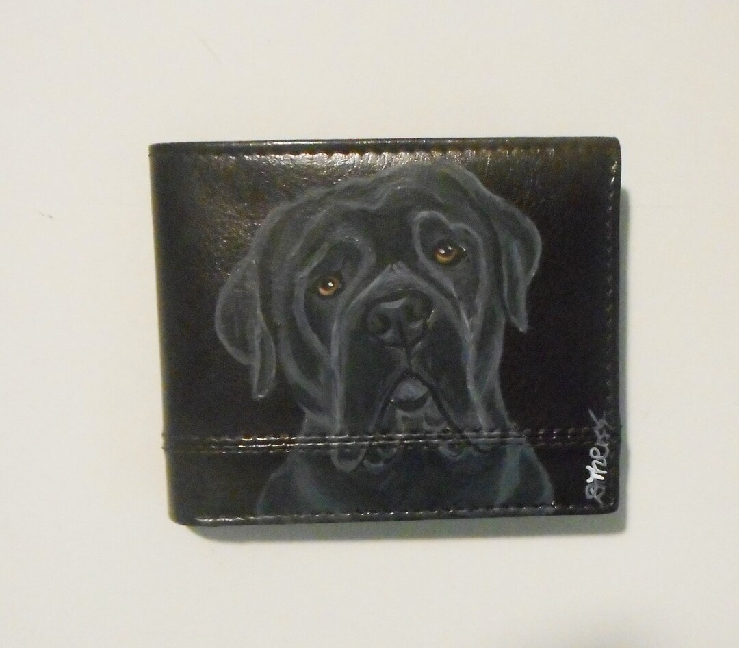Cane Corso Dog Wallet for Men, Hand Painted Leather Wallet, Father's ...