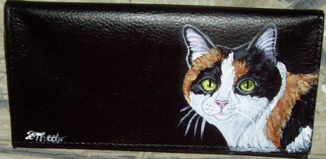 Calico Domestic Short Hair Cat Checkbook Cover Checkbook Holder Custom ...