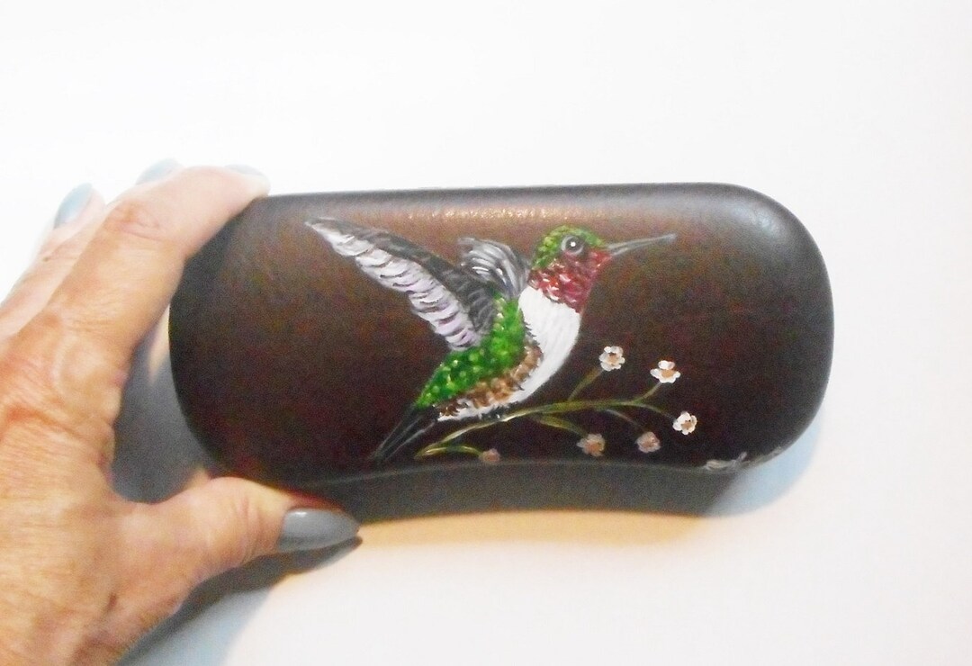 Hummingbird Bird Eyeglass Case, Hand Painted Glasses Case, Bird Lover Gift - Etsy