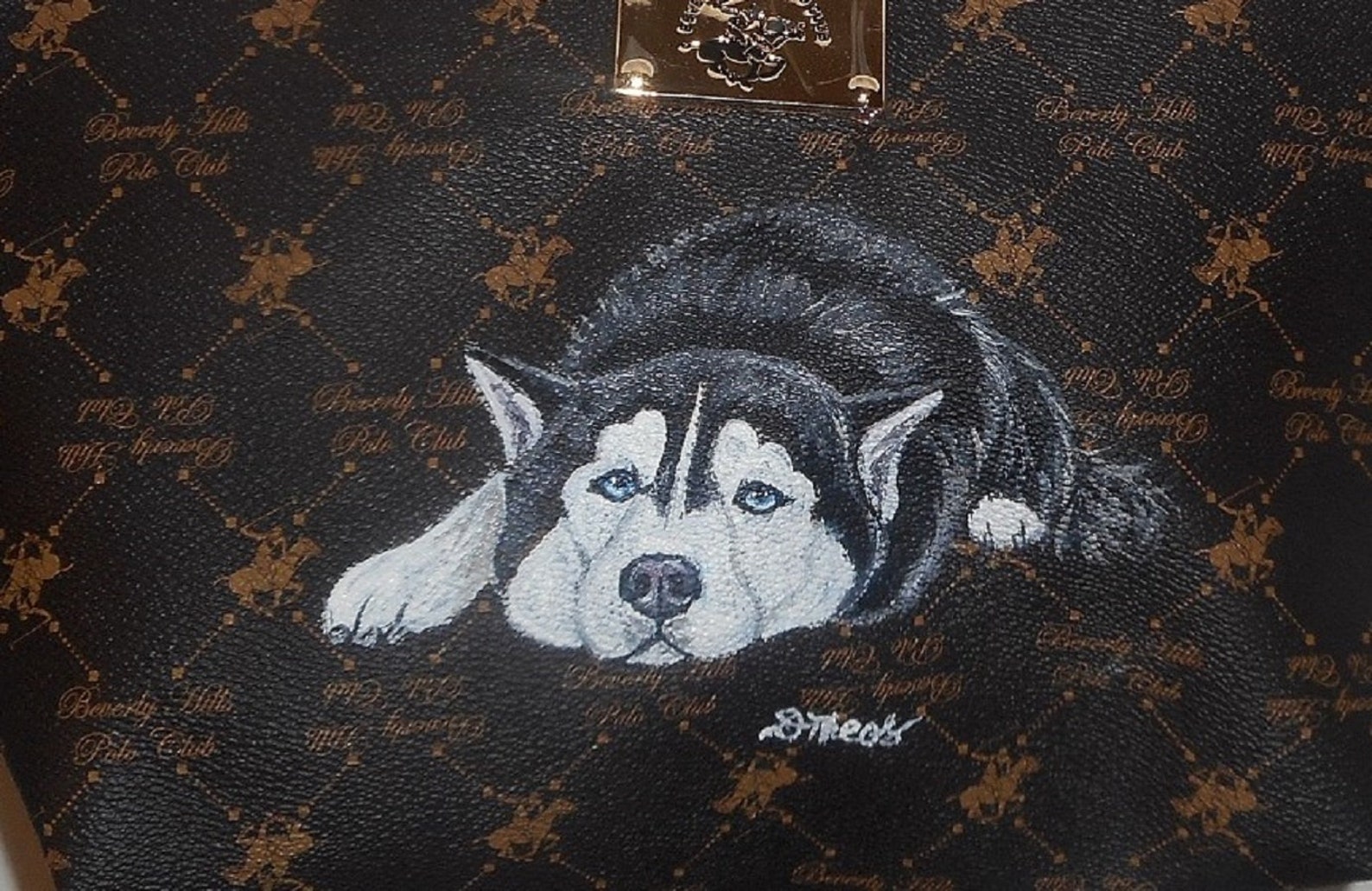 Siberian Husky Dog Wristlet Handbag Purse Bag Hand Painted | Etsy