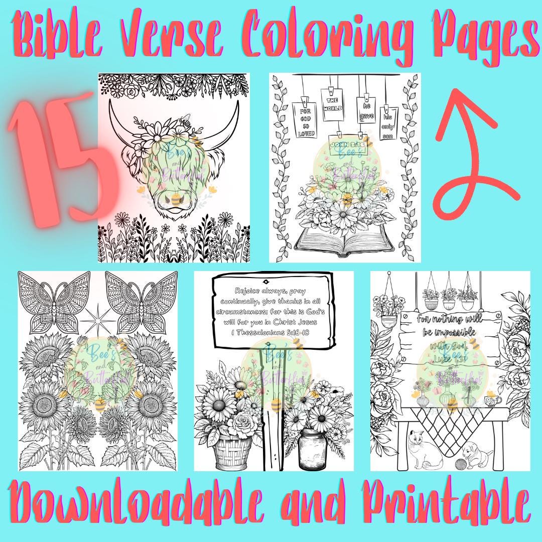 15 Bible Verse Color Pages: Downloadable and Printable - Etsy