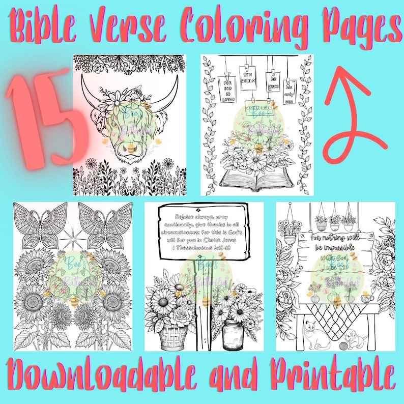 15 Bible Verse Color Pages: Downloadable and Printable - Etsy