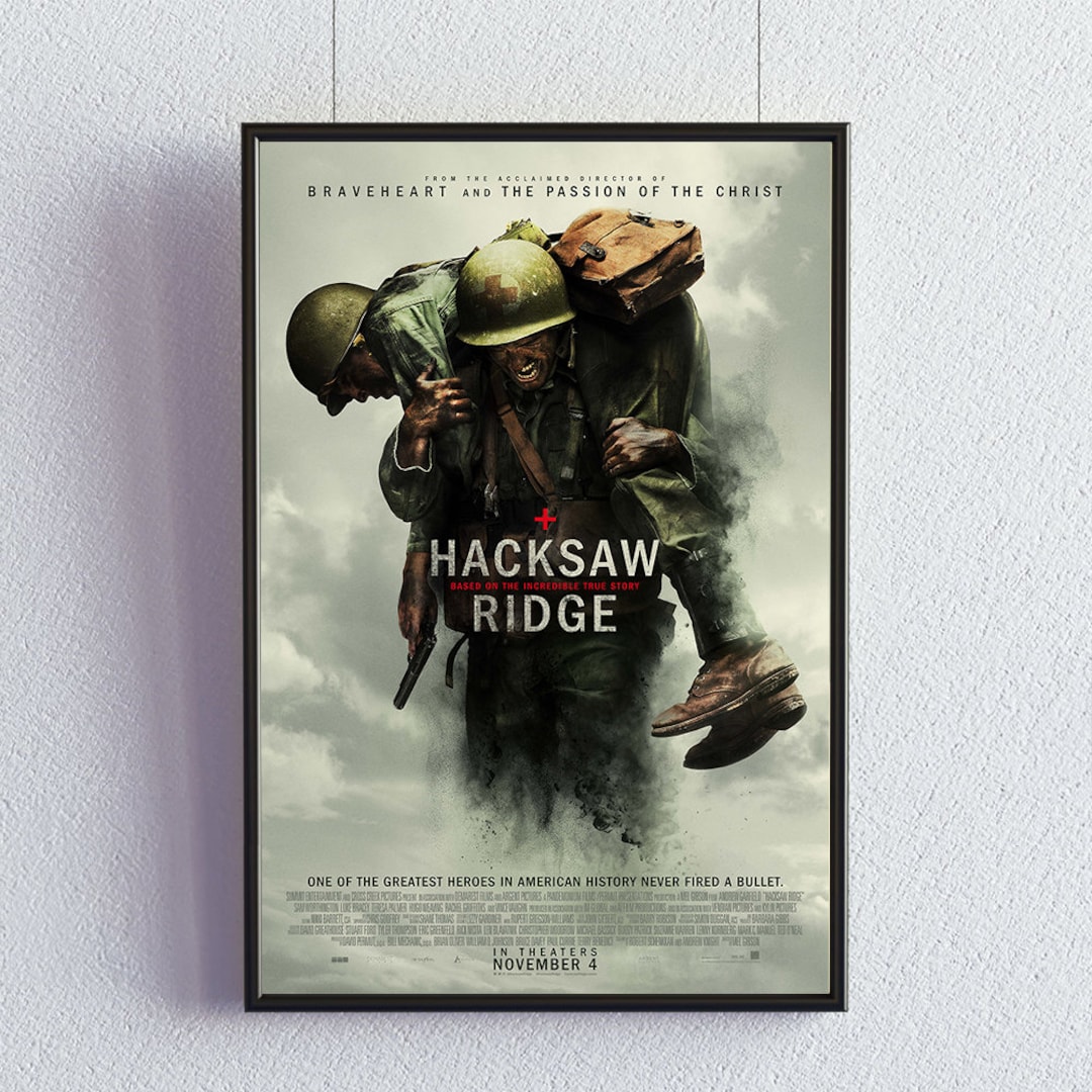 Hacksaw Ridge Movie Poster, 2024 High Quality Canvas Wall Art, Room ...