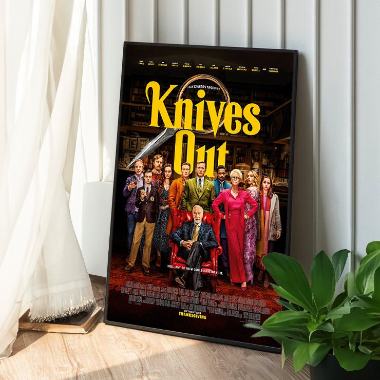 Knives Out Movie Poster, 2024 High Quality Canvas Wall Art, Room Decor ...