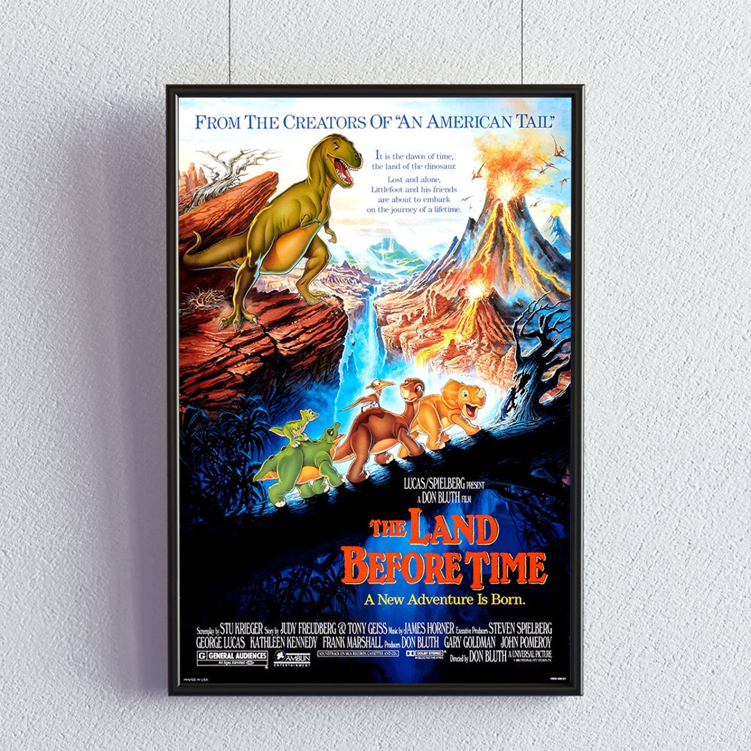 Land Before Time Movie Poster Print, Canvas Wall Art, Room Decor, Movie ...