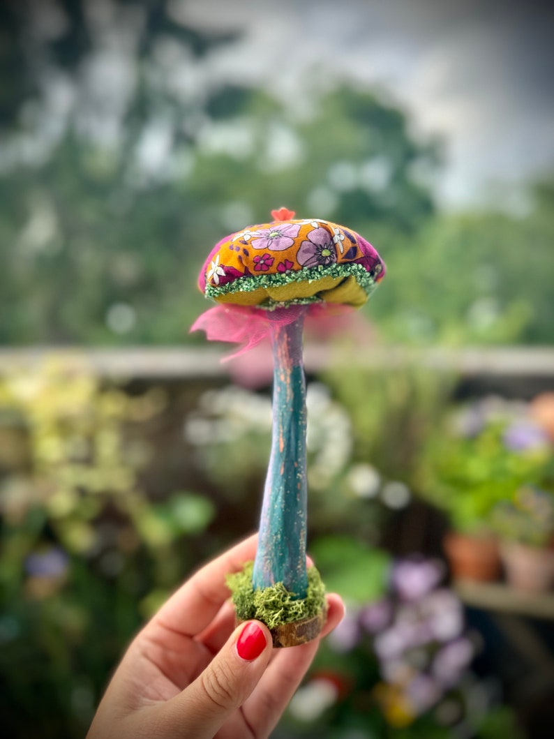 Floral Magical Toadstool Set (3), Tea Party Decor, Gift for Nature Fans ...