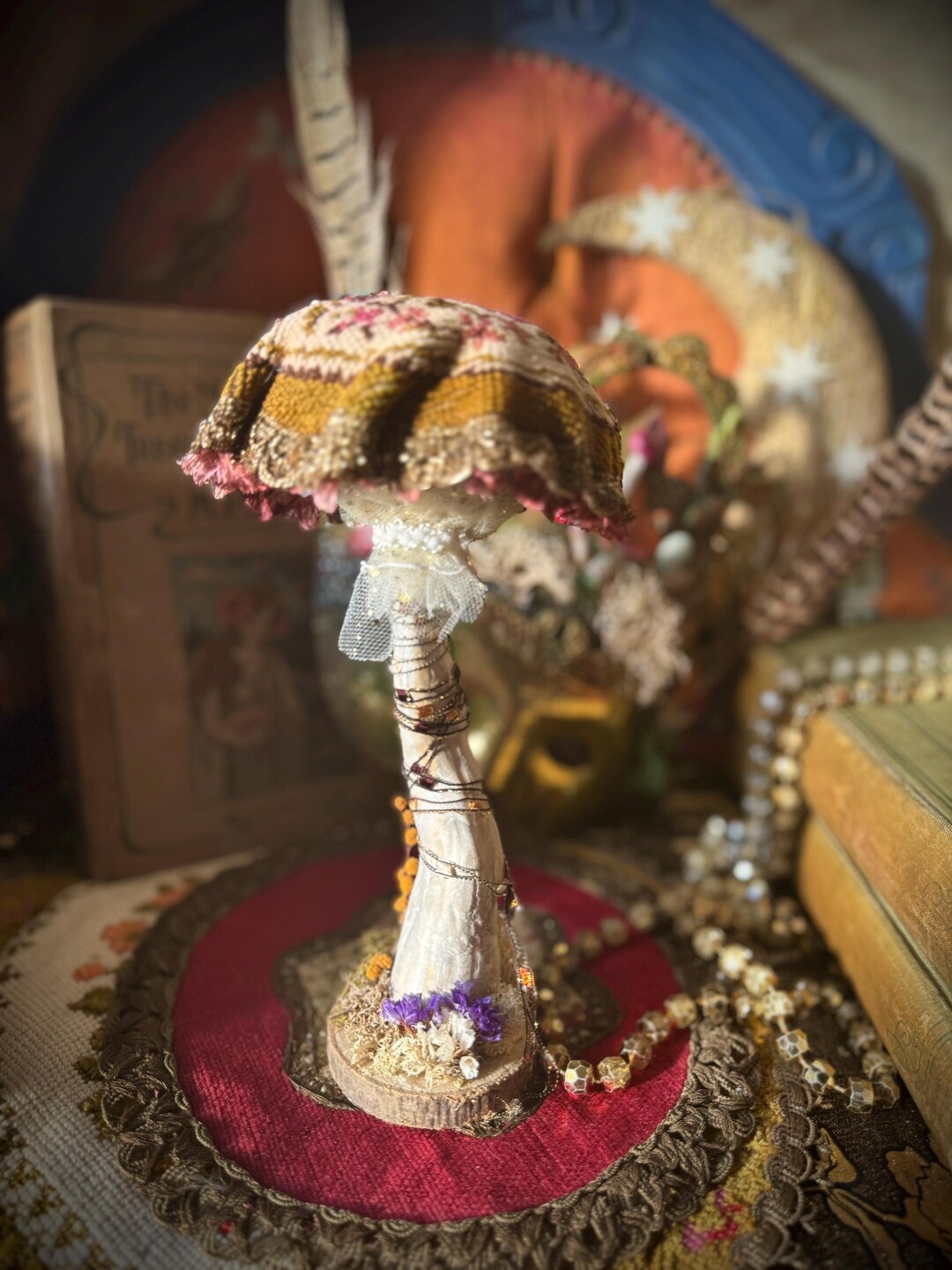 Title: Enchanted Fairytale Toadstool Sculpture, Vintage Belgian ...