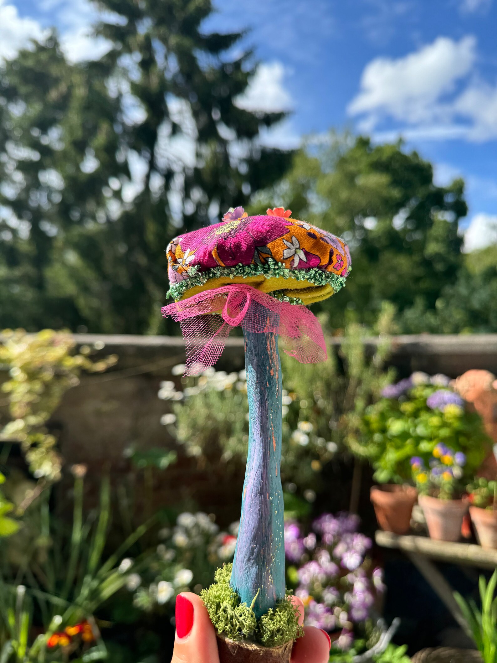 Floral Magical Toadstool Set (3), Tea Party Decor, Gift for Nature Fans ...