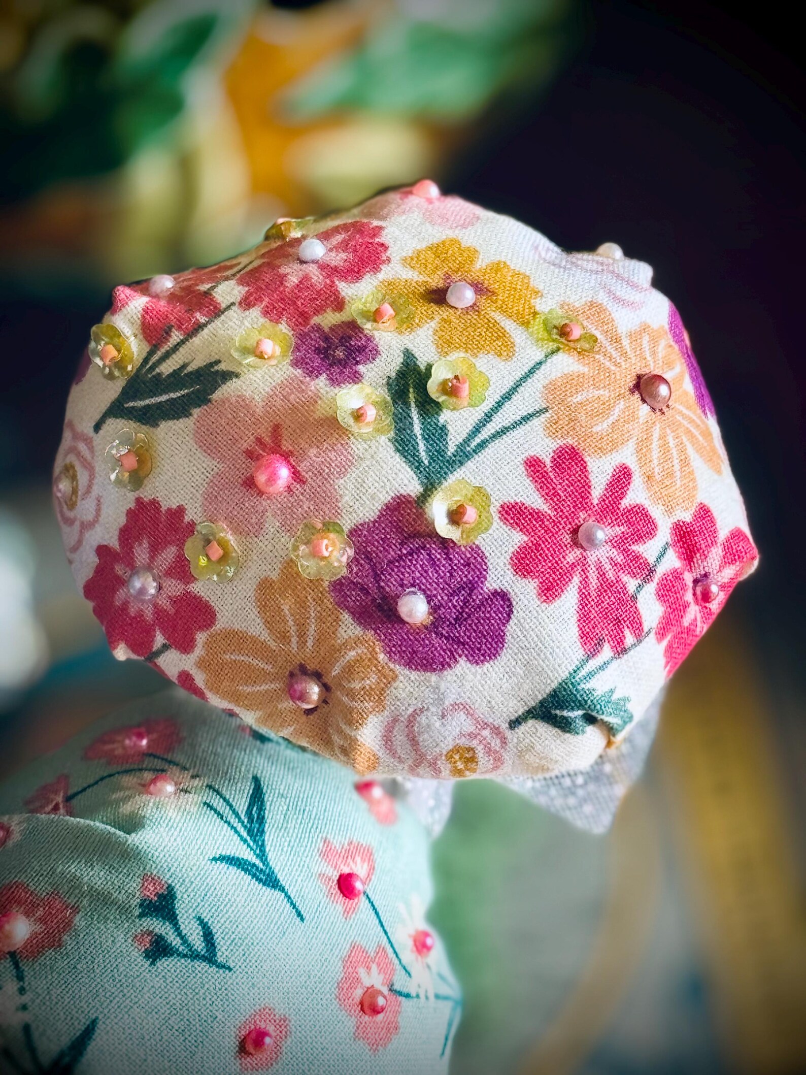 Handmade Floral Fabric Toadstool Trio: Cottagecore Table Decor - Etsy