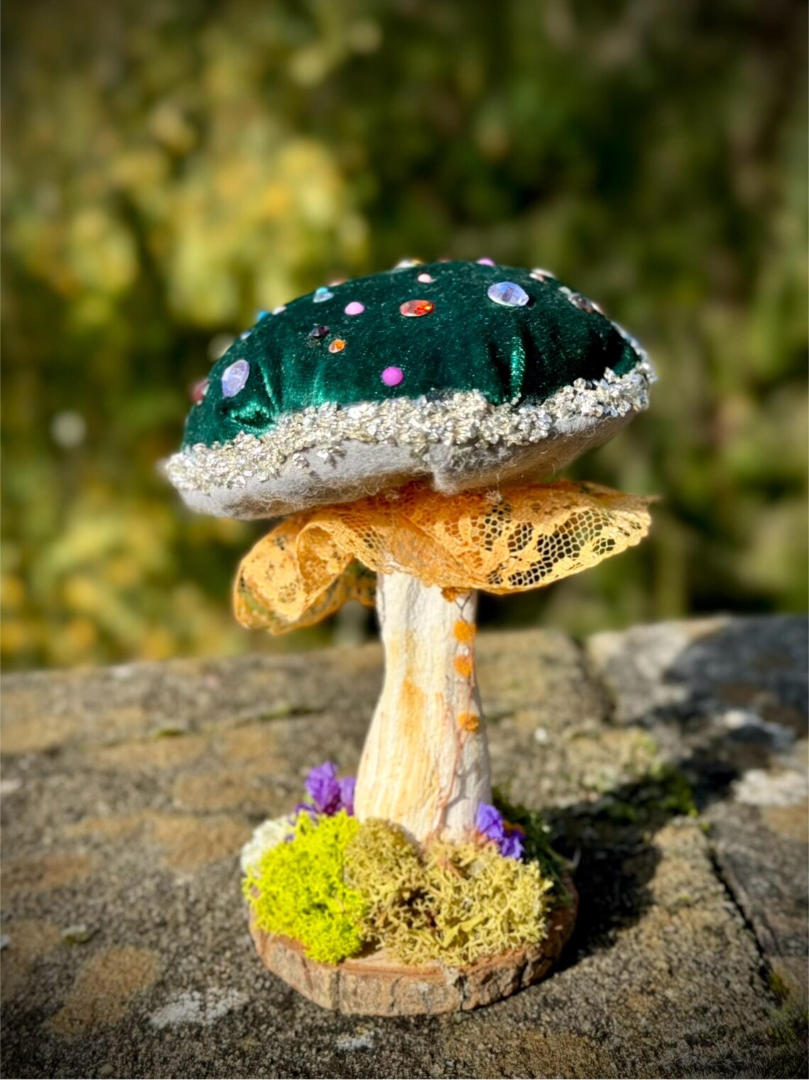 Handmade Fairytale Toadstool, Christmas Ornament Decoration, Velvet and ...